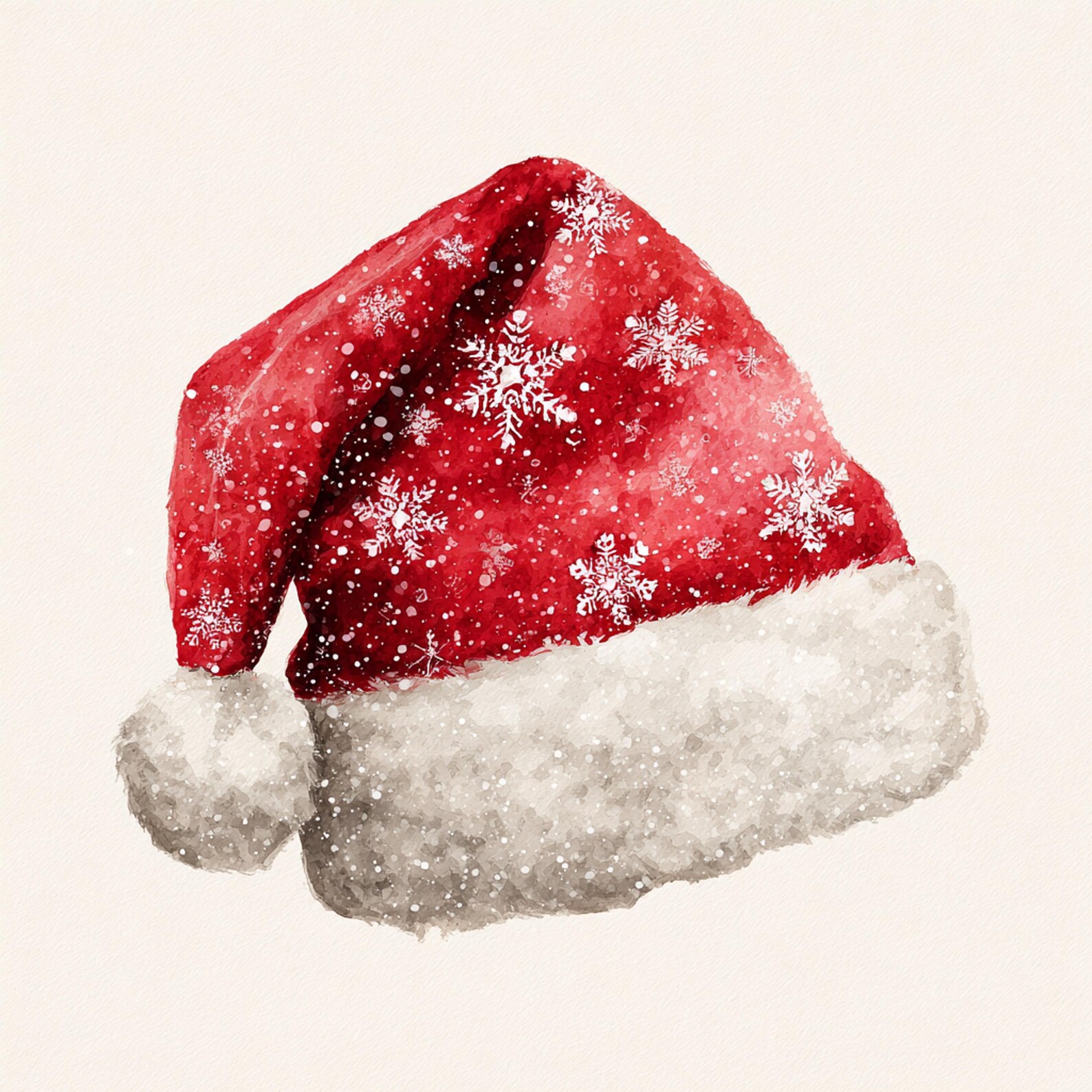 12 Printable Santa Hat, Watercolor Red Santa Hat, Christmas Clipart ...