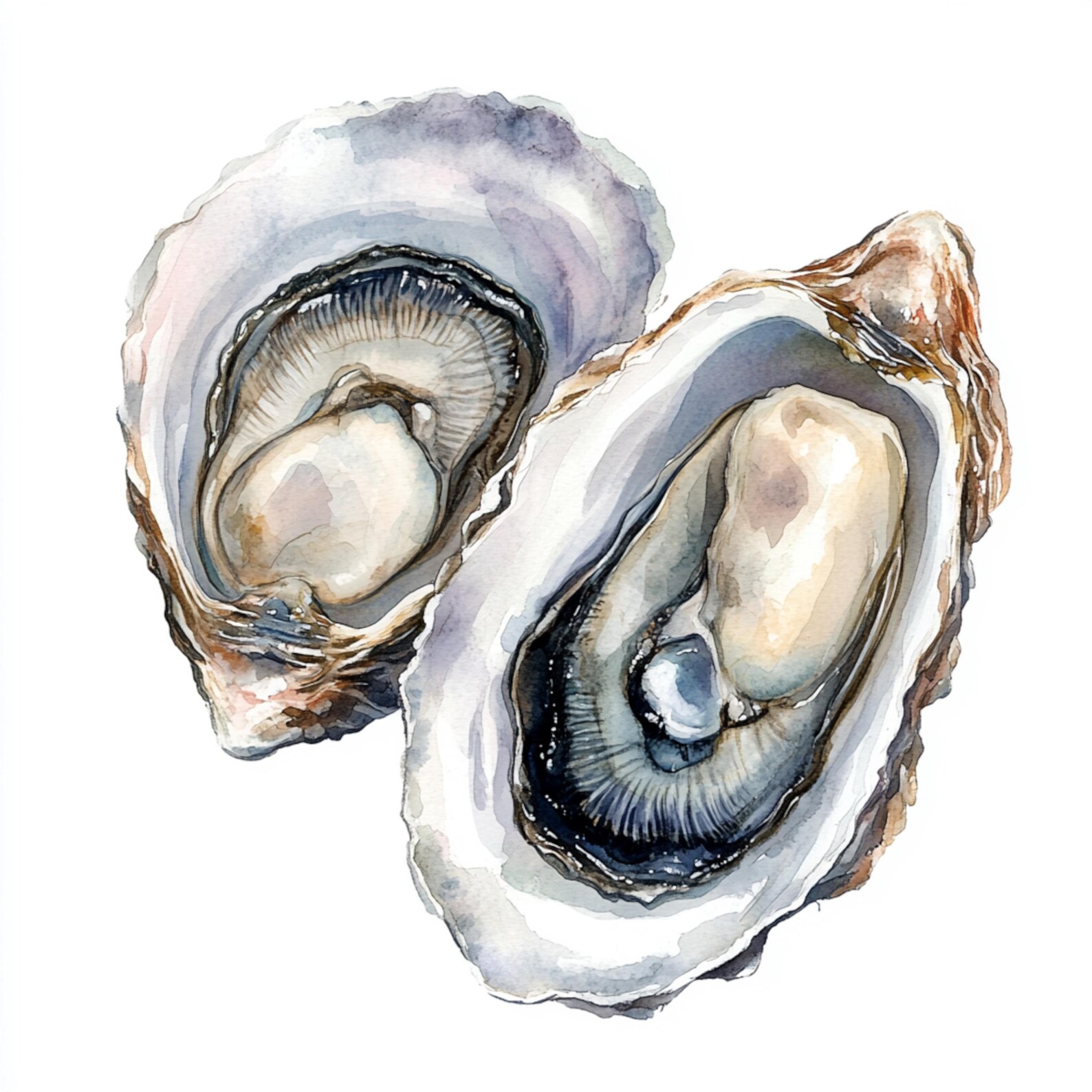 Printable Oyster Clipart, Oyster Watercolor, Nautical Clip Art ...