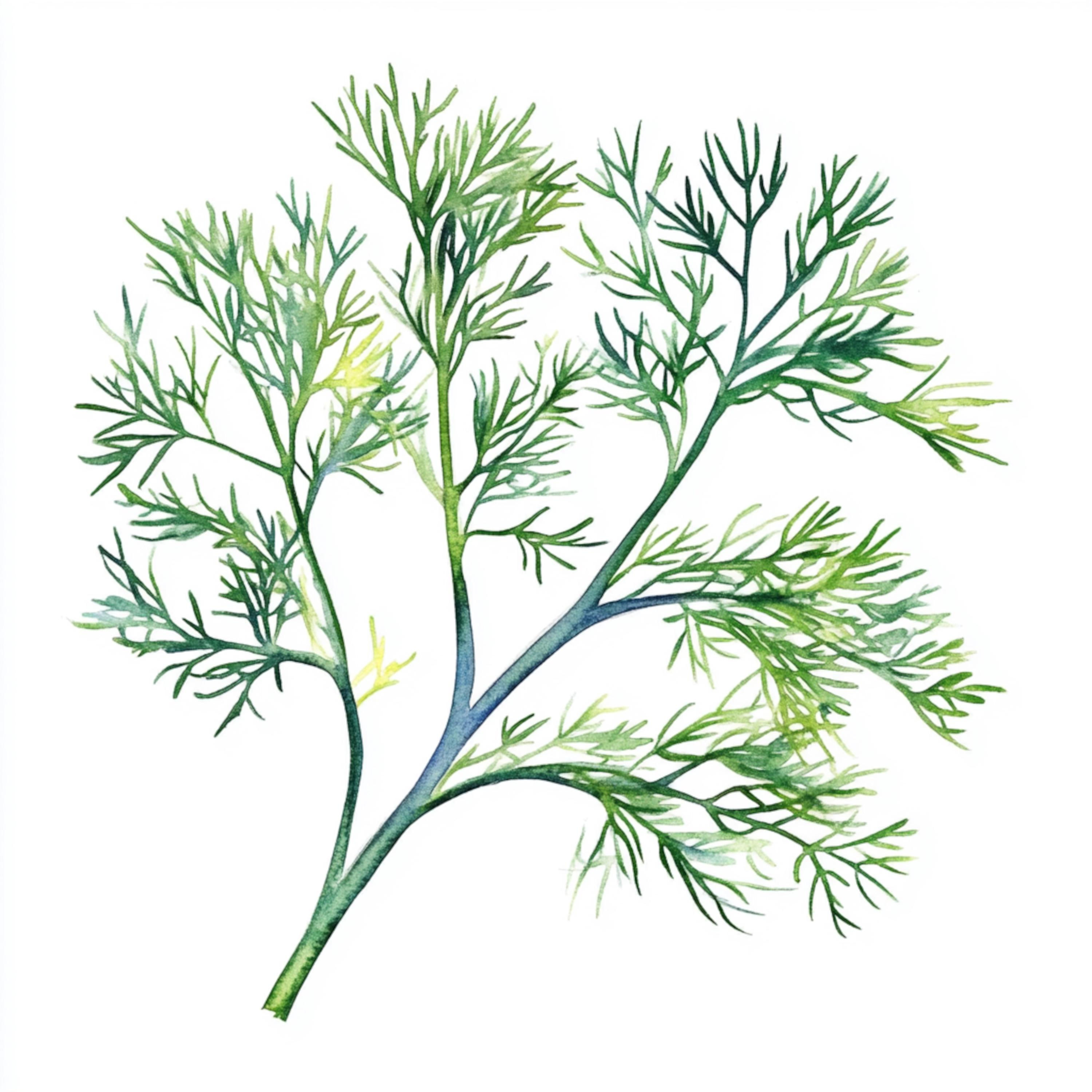 10 Printable Dill Art, Watercolor Dill, Healthy Food Art Decor, Dill ...