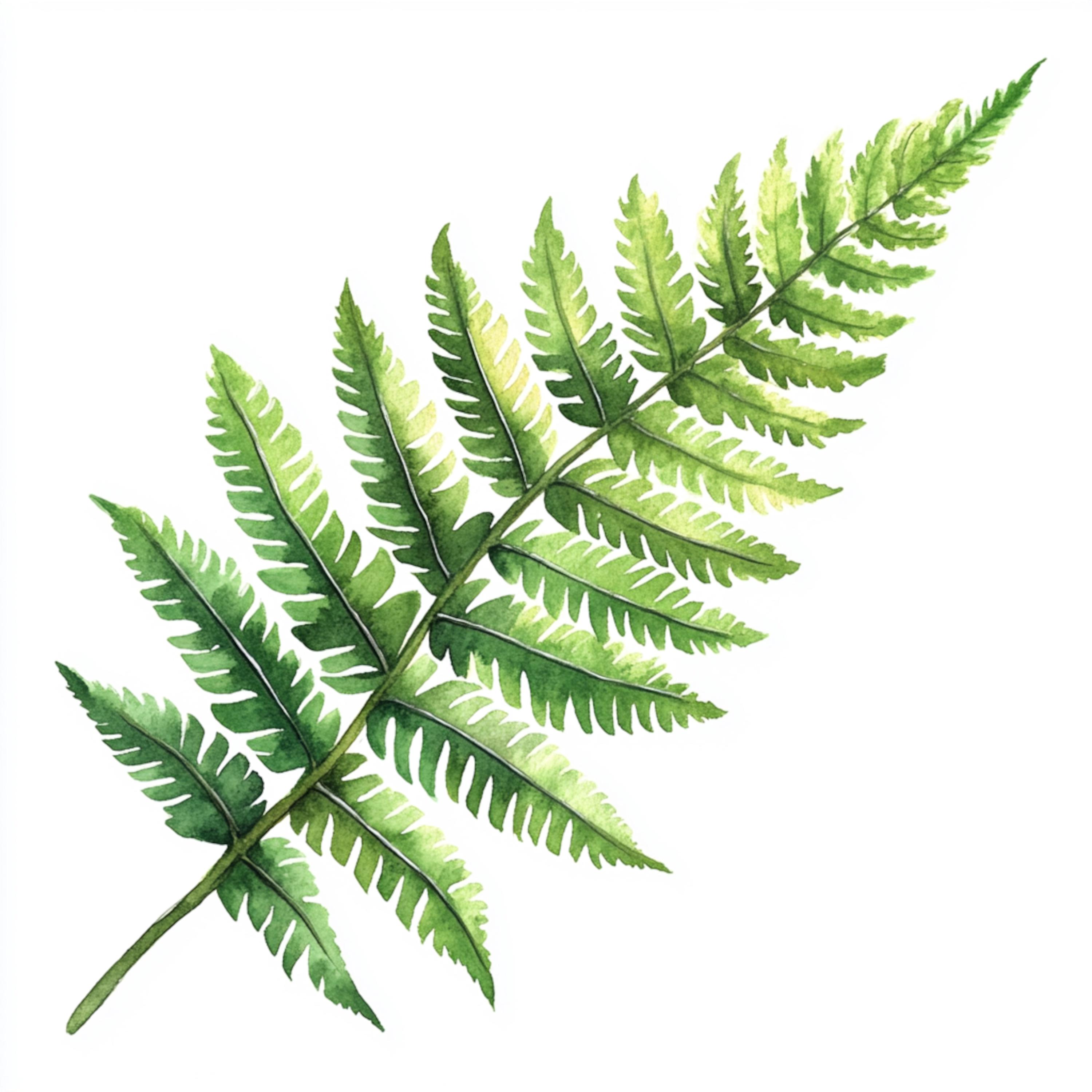 Printable Fern Leaf Decor, Watercolor Images, Fern Botanical Art, Clip ...