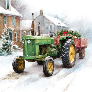17 Printable Farm Tractor, Tractor Wtercolor Art, Christmas Tractor ...
