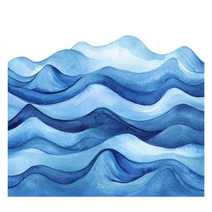 10 Printable Waves Art, Watercolor Sea Waves, Cartoon Waves Clipart ...