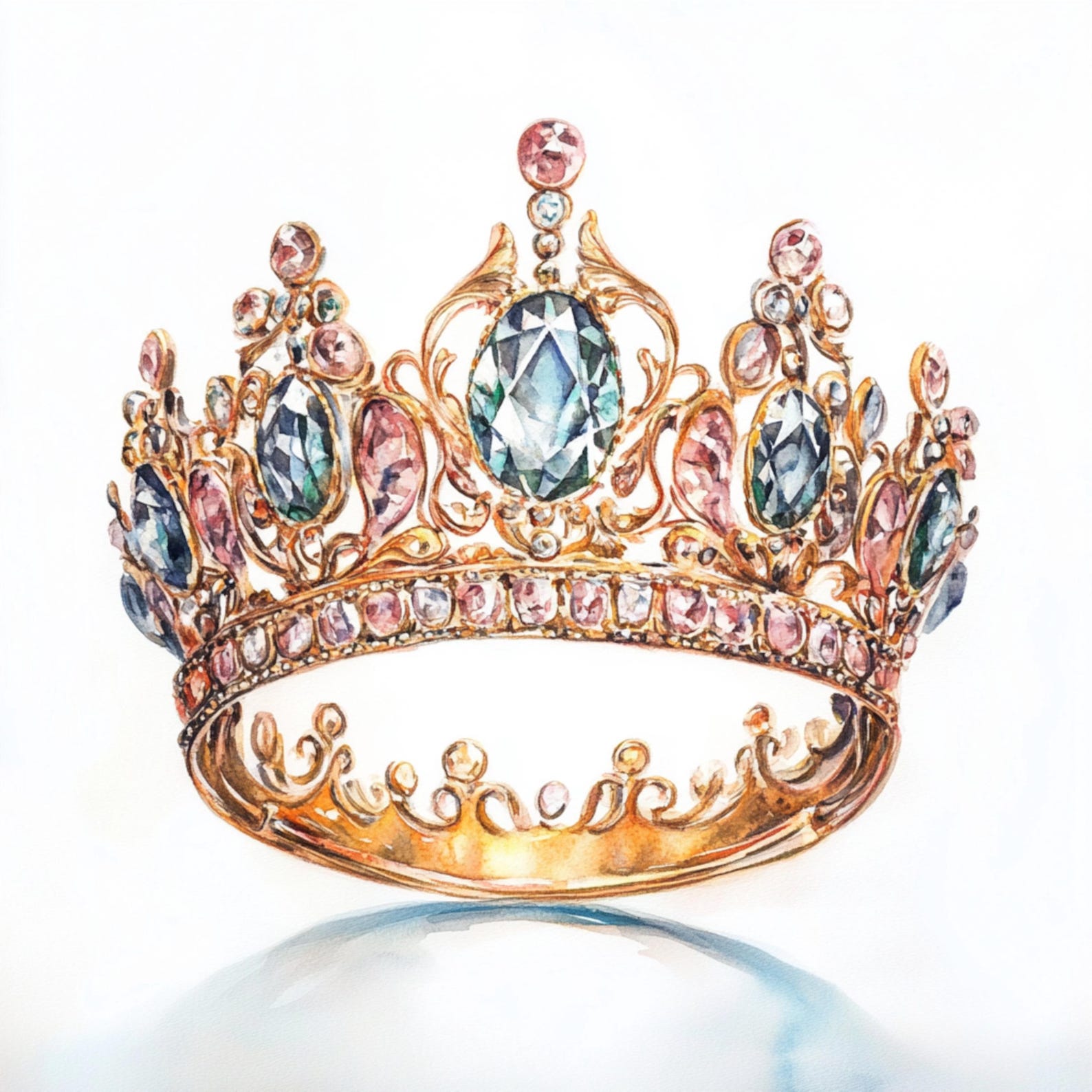12 Printable Diamond Crown, Crown Clipart, Create Gift Card, Diamond ...