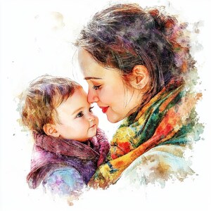 Printable Mother and Baby, Mother and Child Clipart, Mother's Day Card ...