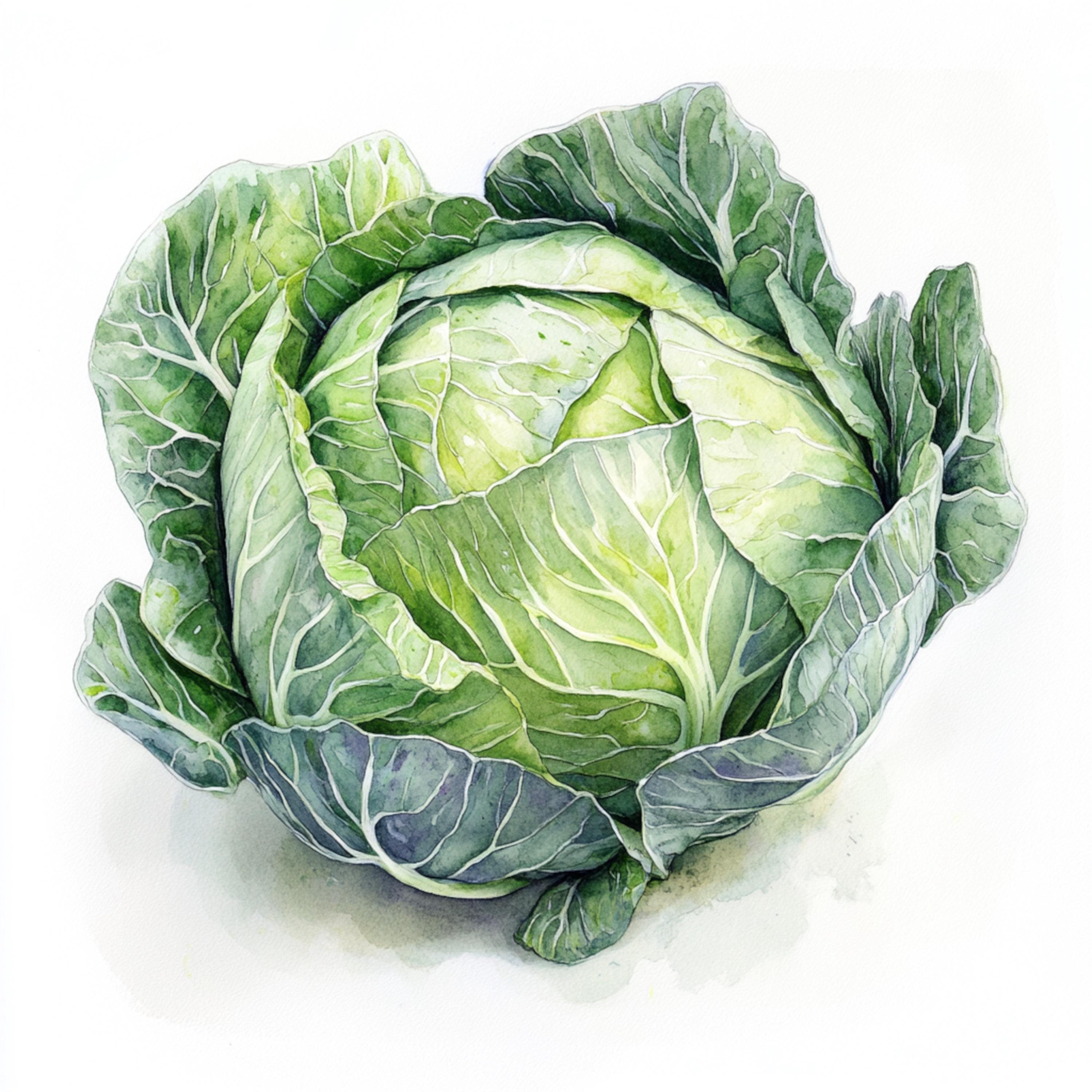 Printable Cabbage Decor, Watercolor Images, Cabbages Art, 10 Clip Art ...