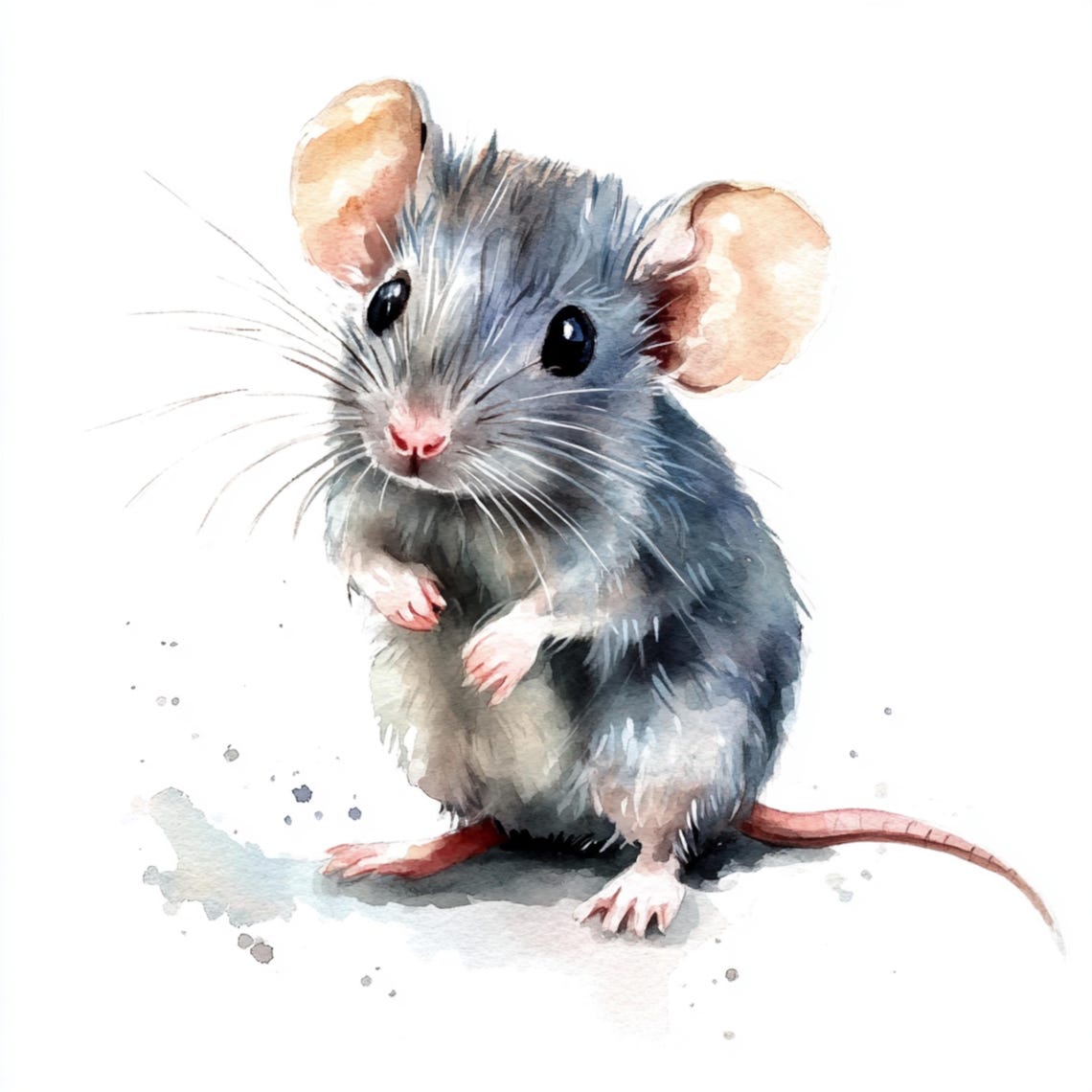 8 Printable Little Rat, Watercolor Baby Rat, Cute Rat Clipart ...