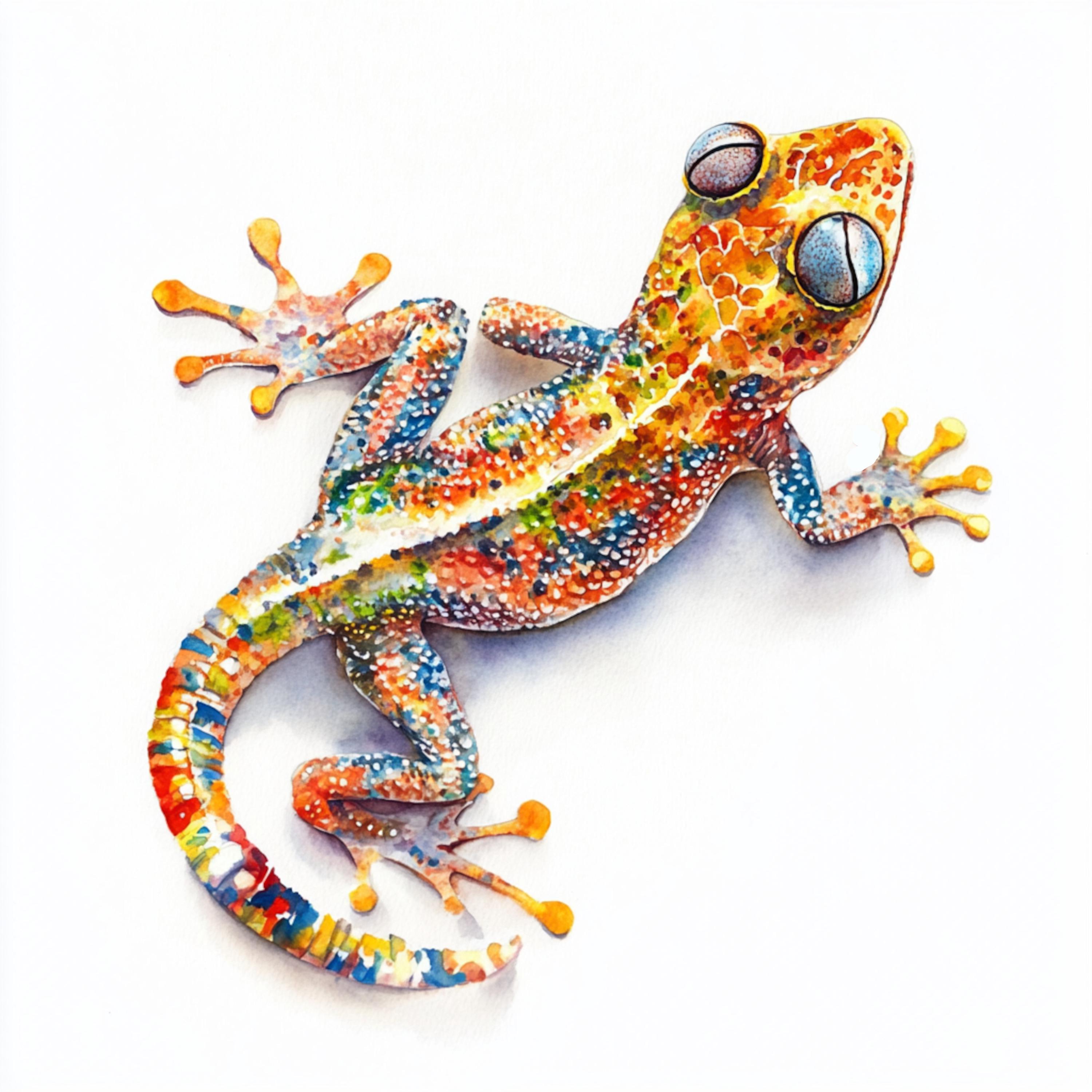 10 Printable Gecko Clipart, Gecko Watercolor, Geckos Print, Printable ...