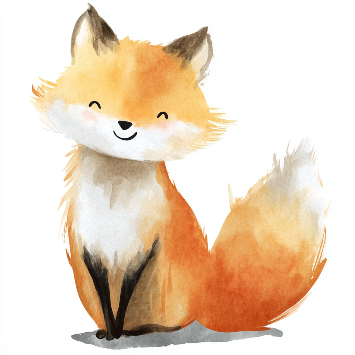 10 Printable Sweet Woodland Fox, Watercolor Fox, Cute Fox Clipart, Boho ...