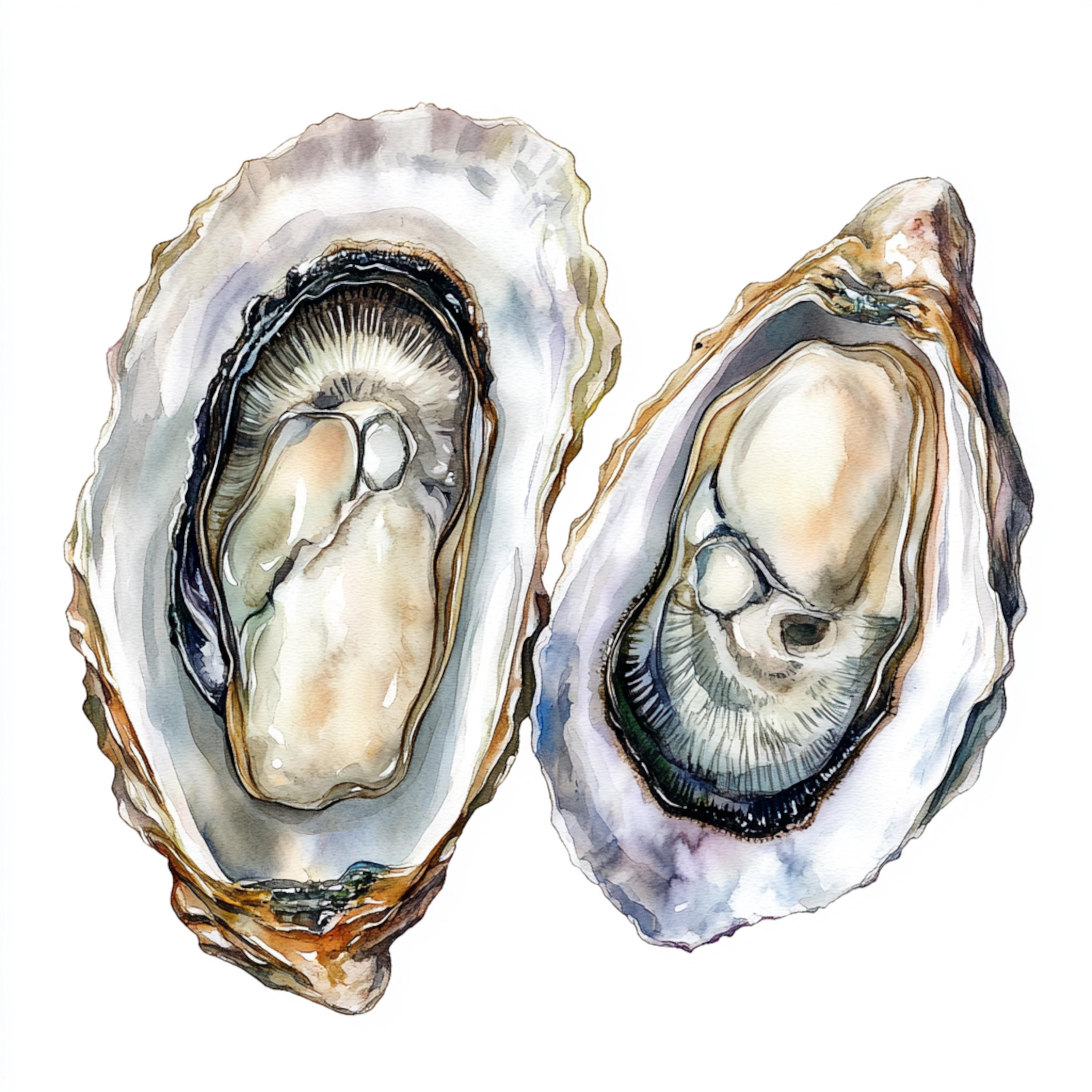 Printable Oyster Clipart, Oyster Watercolor, Nautical Clip Art ...