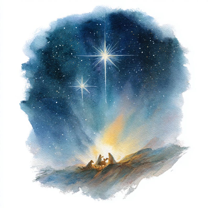 12 Printable Bethlehem Star, Christmas Religious, Bethlehem Star Night ...