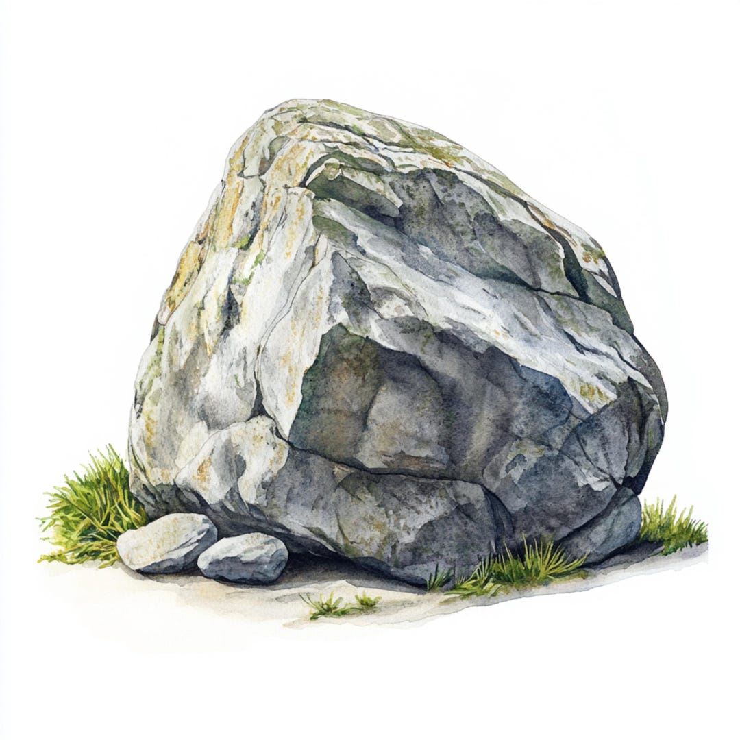 12 Printable Rock, Stones Watercolor, Nautical Clip Art, Painting ...