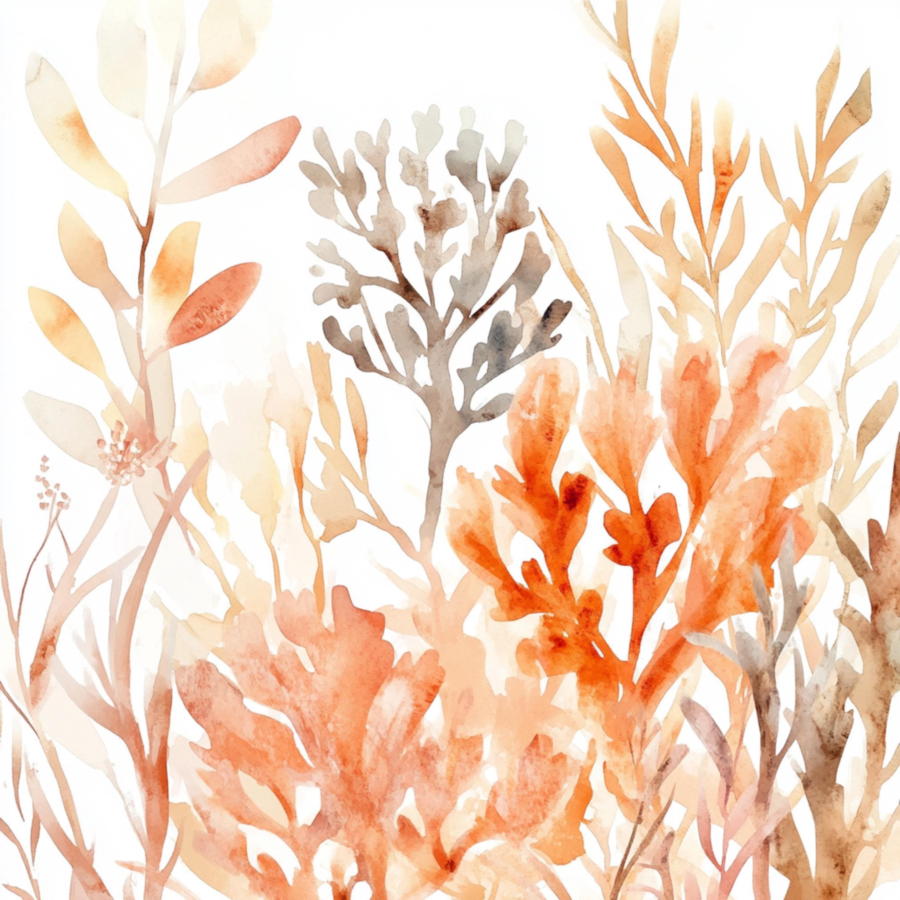 10 Printable Corals Clipart, Corals Watercolor, Nautical Print, Sea ...