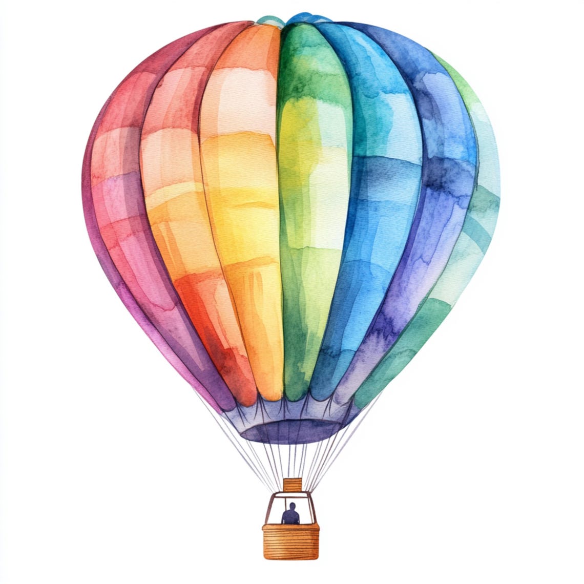 Printable Hot Air Baloon Clipart, Watercolor Art, Printable JPG, Air ...