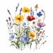 10 Printable Spring Wildflowers Decor, Watercolor Grassland Flowers ...