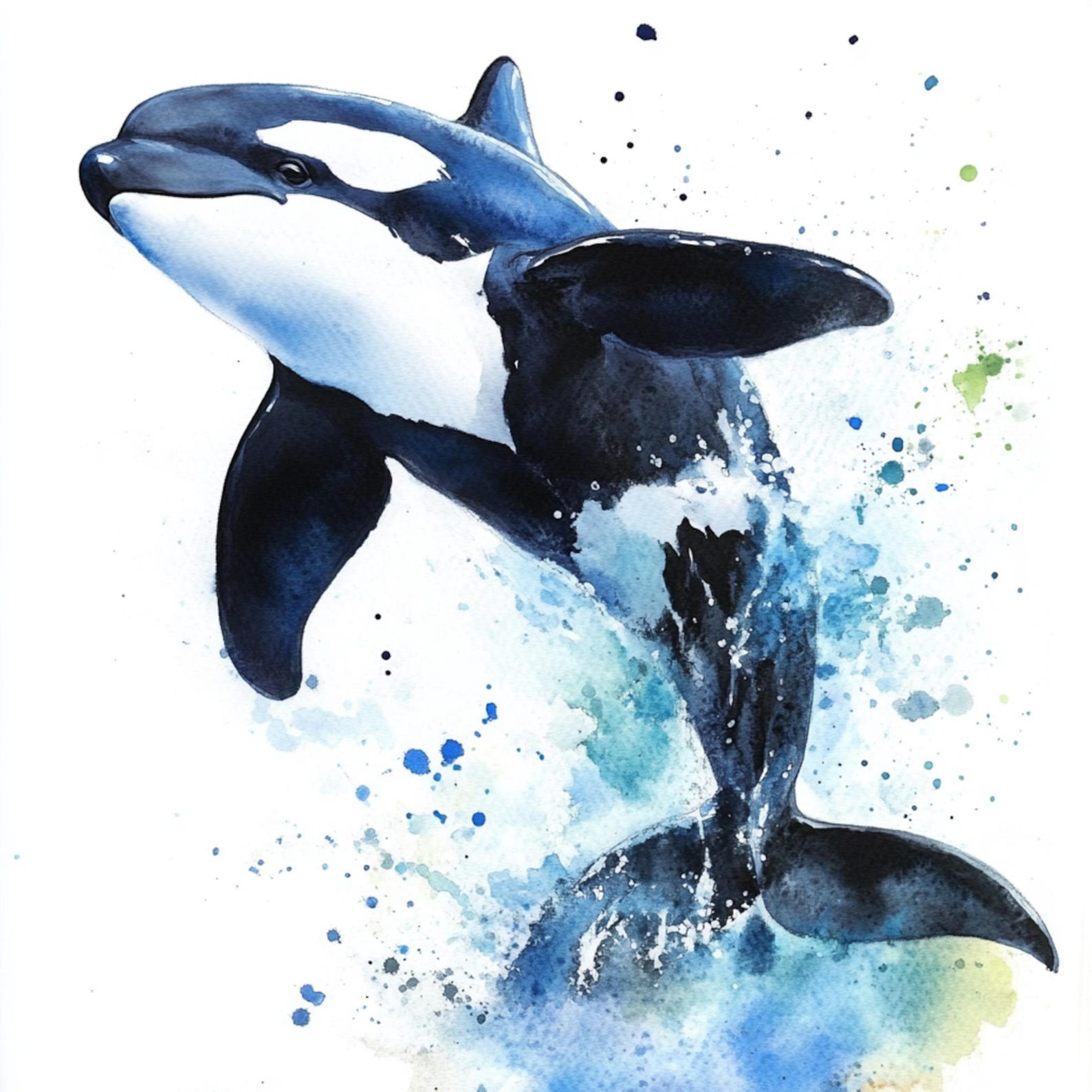 Printable Orka Clipart, Dolphin Watercolor, 10 Nautical Clip Art ...