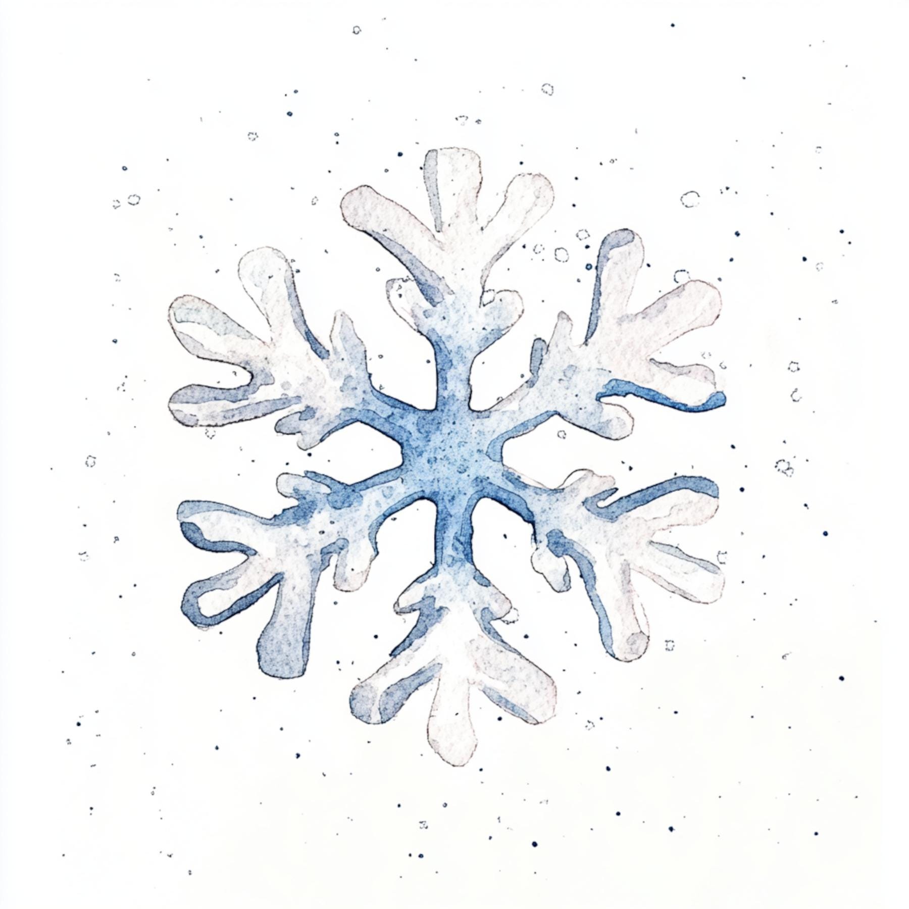 Blue Snowflake, Watercolor Images, Digital Paper Craft, Christmas ...