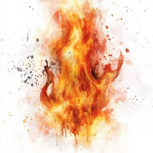 Printable Fire Art, Watercolor Flame, Fire Effects Clipart, Printable ...