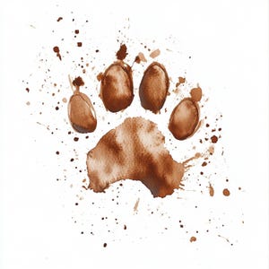 10 Printable Dogs Paw Clipart, Watercolor Paws, Cute Dogs Paws ...