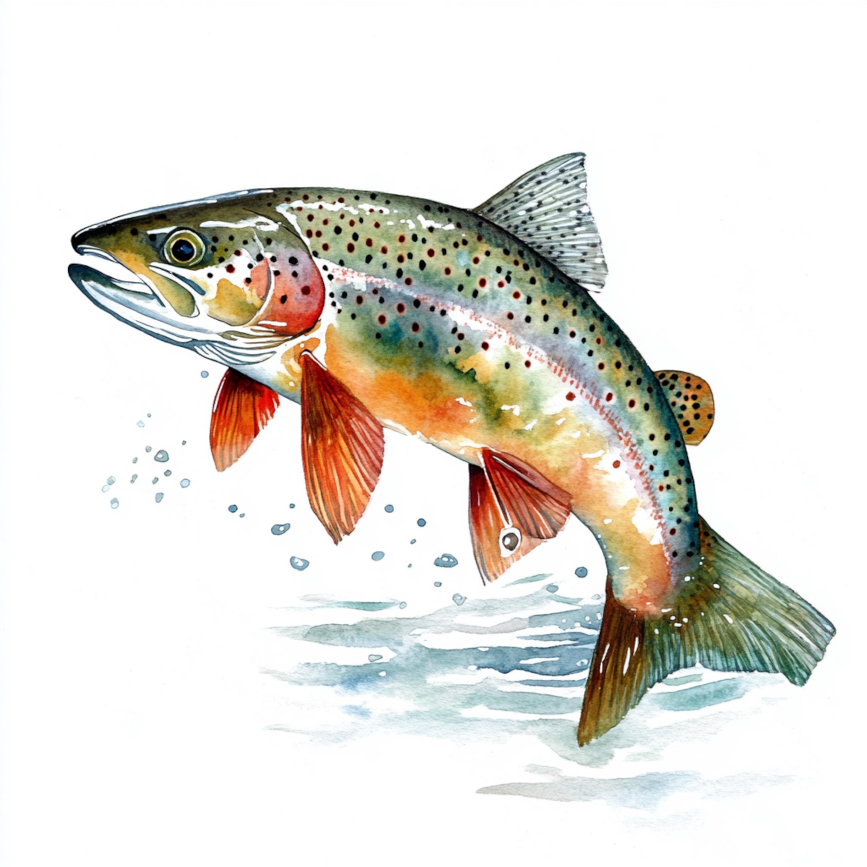 10 Printable Trouts, Fish Decor, Trouts Illustration, Watercolor Fish ...