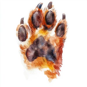 10 Printable Dogs Paw Clipart, Watercolor Paws, Cute Dogs Paws ...