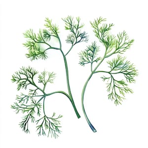 10 Printable Dill Art, Watercolor Dill, Healthy Food Art Decor, Dill ...