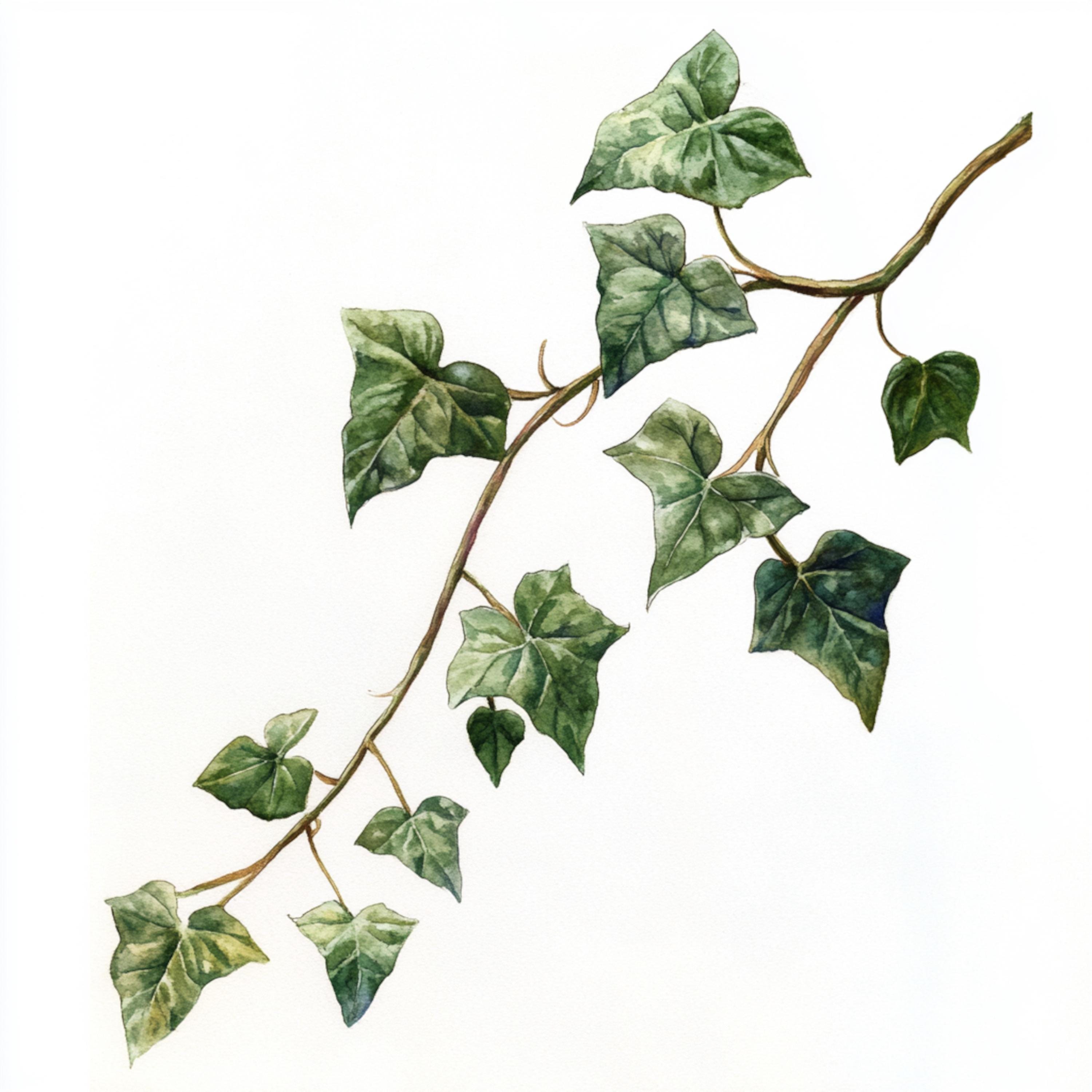 Printable Ivy Branch Decor, Watercolor 10 Images, Ivy Botanical Art ...