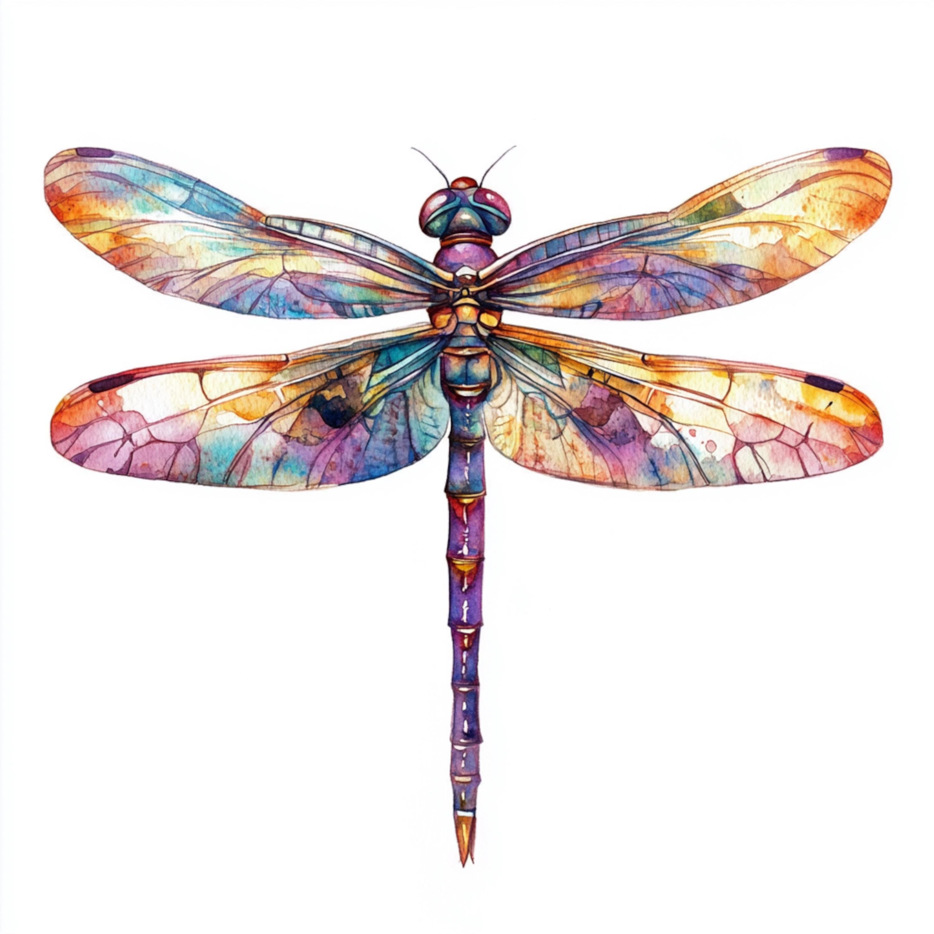 10 Printable Dragonfly Decor, Watercolor Dragonflies, Insects Clip Art ...