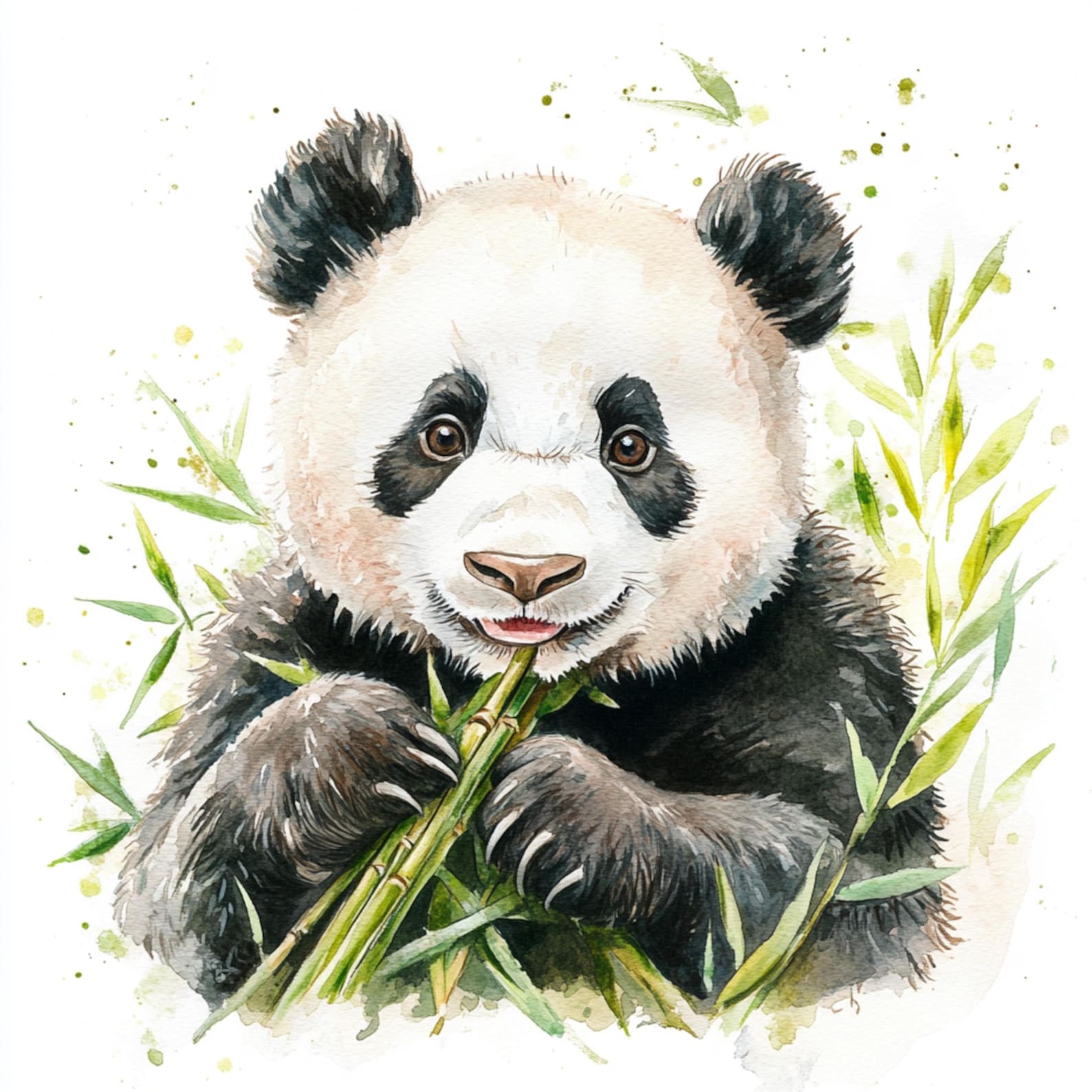 10 Printable Panda Clipart, Watercolor Art, Panda Watercolor, Printable ...