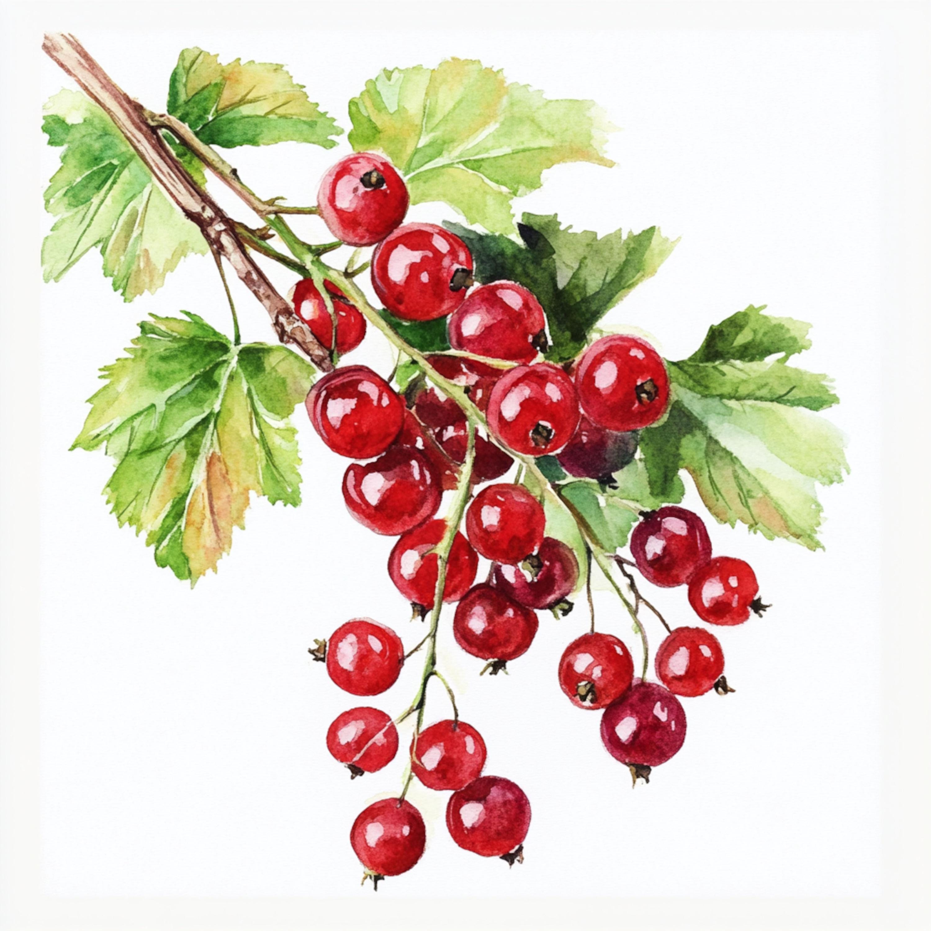 10 Printable Currants Decor, Watercolor Currants Branch, Currants Art ...