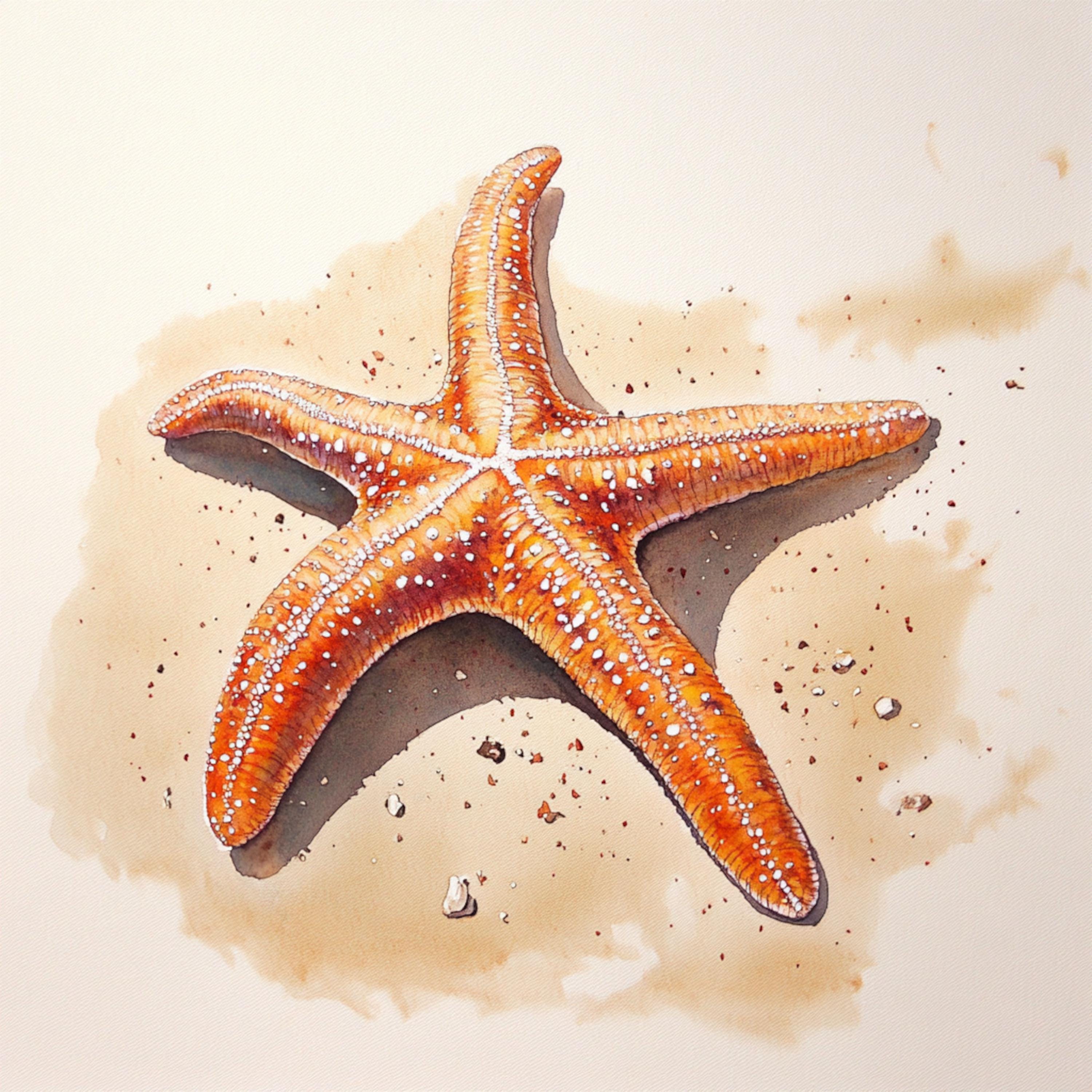 Printable Sea Star Clipart, Starfish Watercolor, Nautical Clip Art ...