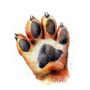 10 Printable Dogs Paw Clipart, Watercolor Paws, Cute Dogs Paws ...