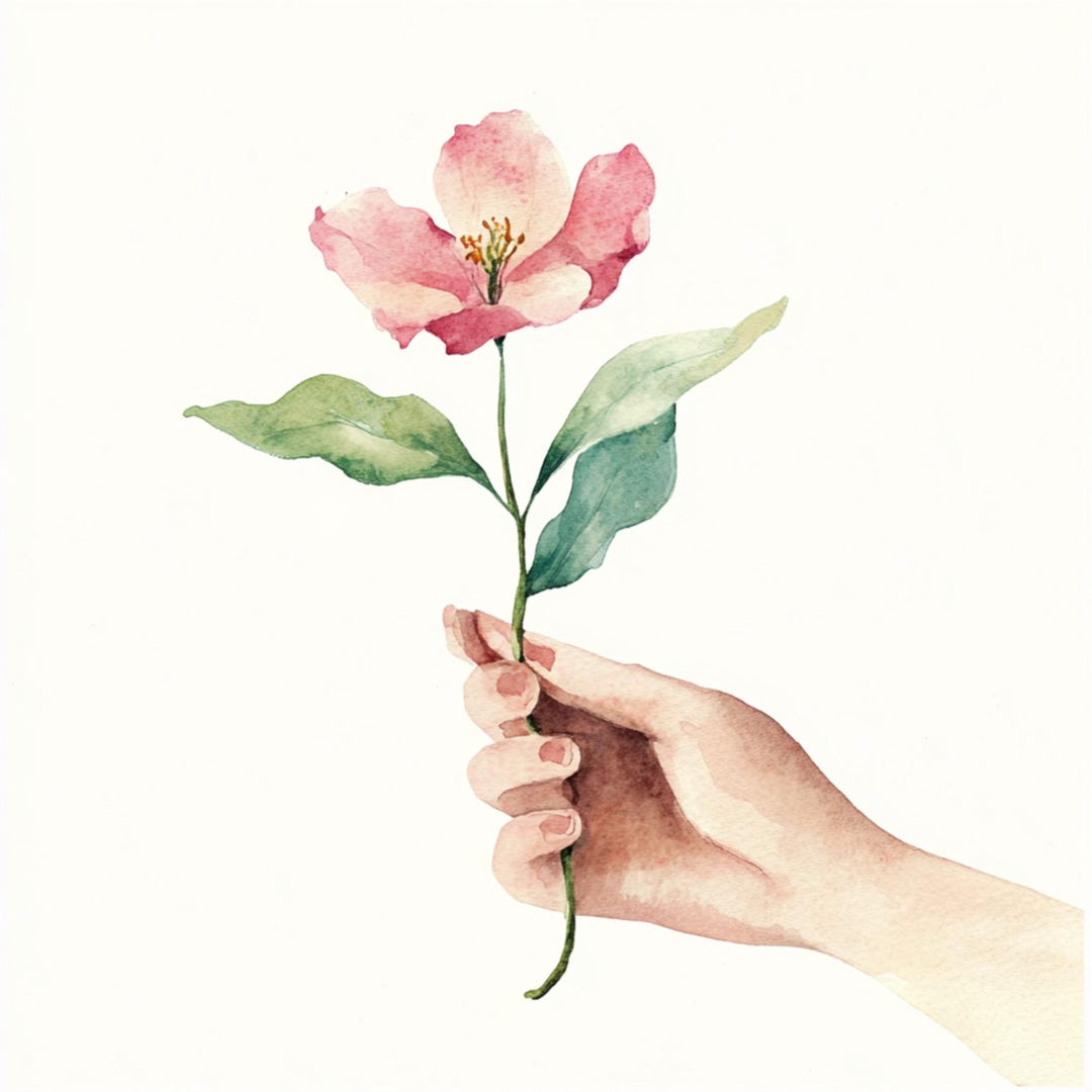 9 Printable Hand Holding Flower, Watercolor Hand, Holding Flower Hand ...