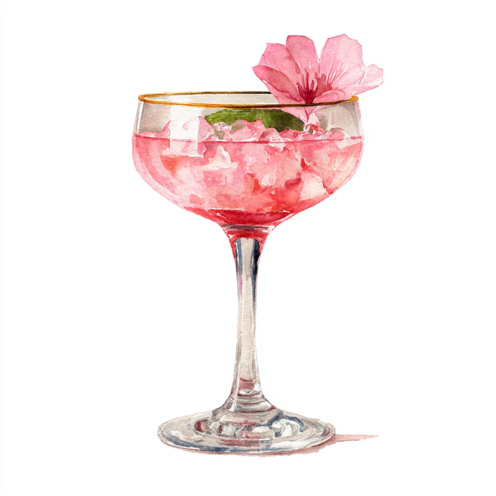12 Printable Pink Cocktail, Watercolor Images, Girl Cocktailart ...