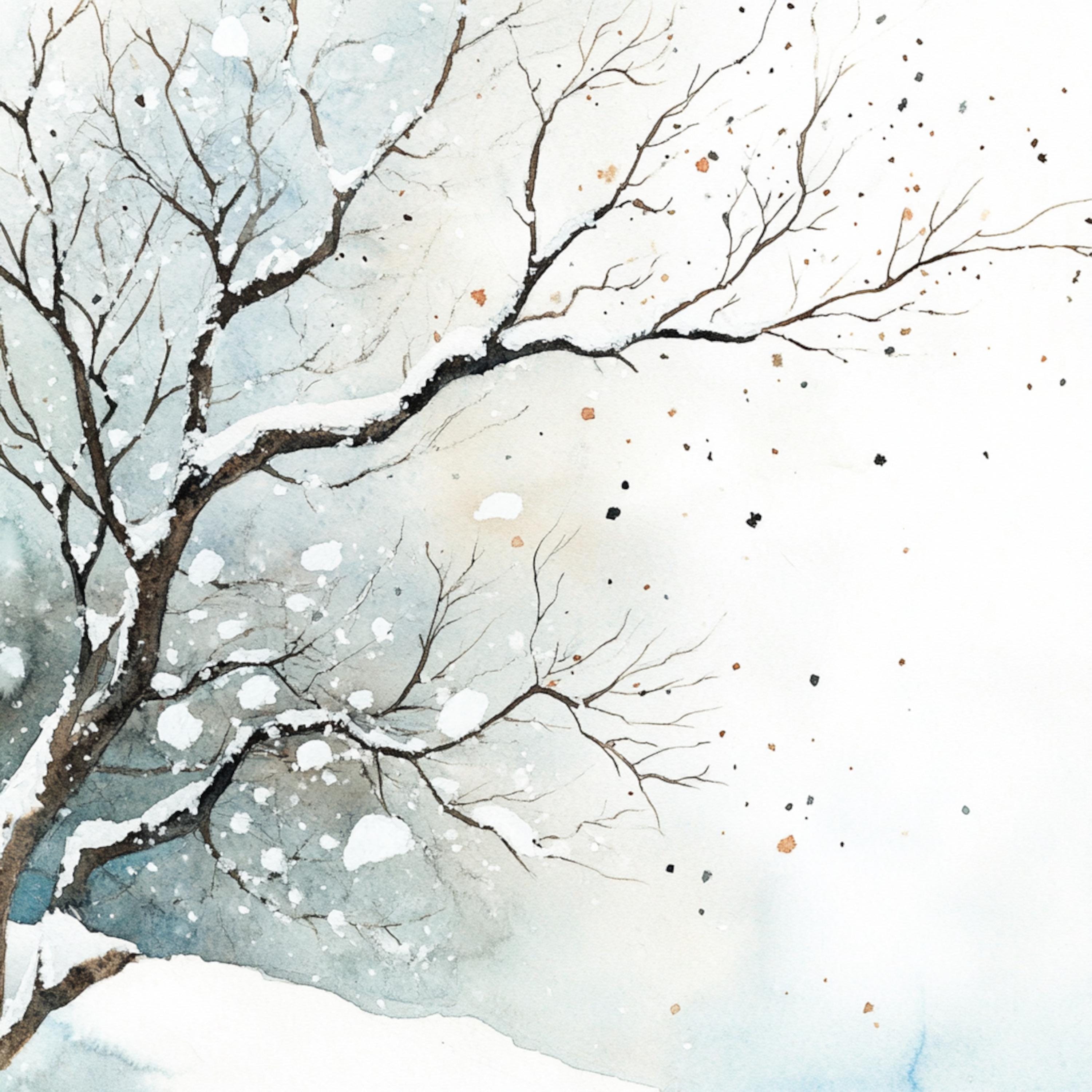 Winter Weather, Falling Snow Watercolor Art, Christmas Clip Art ...