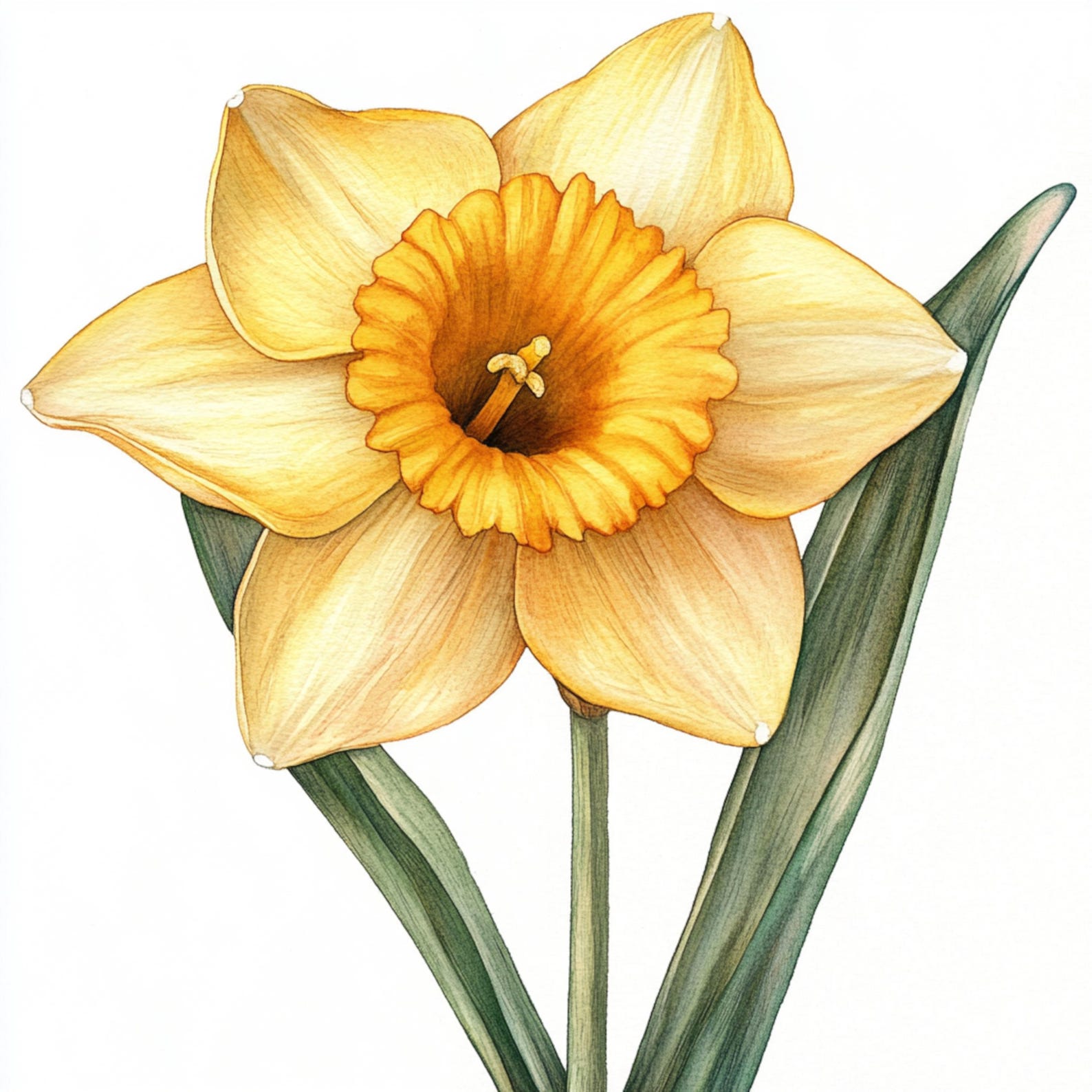 10 Printable Daffodil Decor, Daffodil Watercolor Images, Spring ...