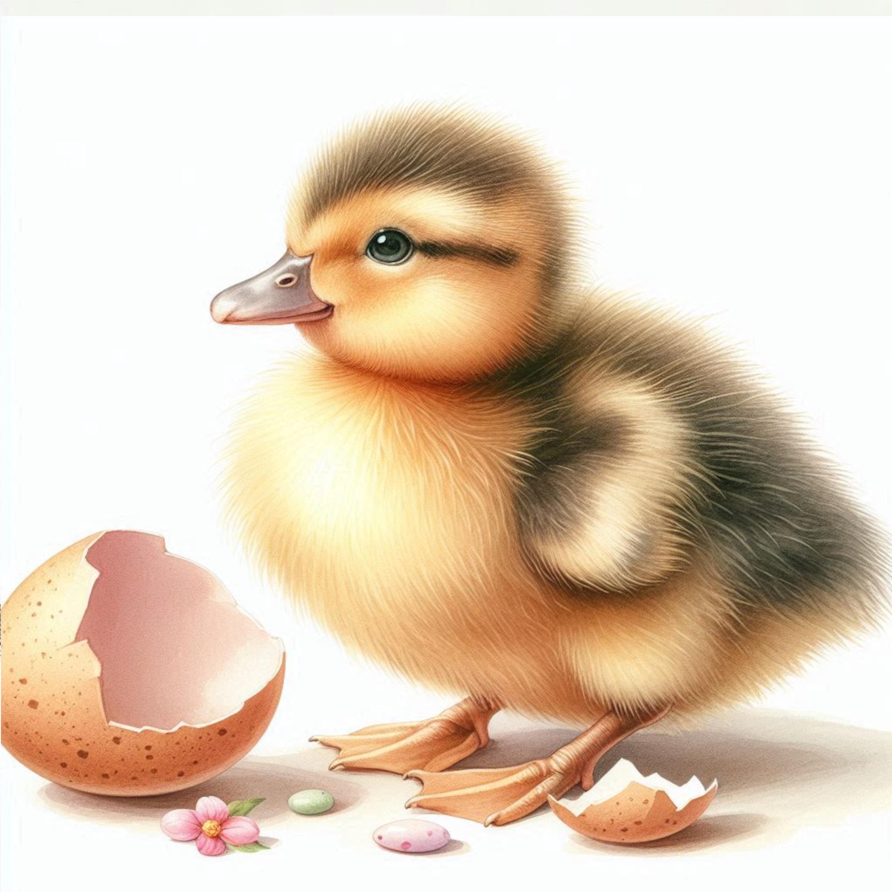 Printable Little Duck, Watercolor Baby Duck, 10 Cute Clipart, Printable ...