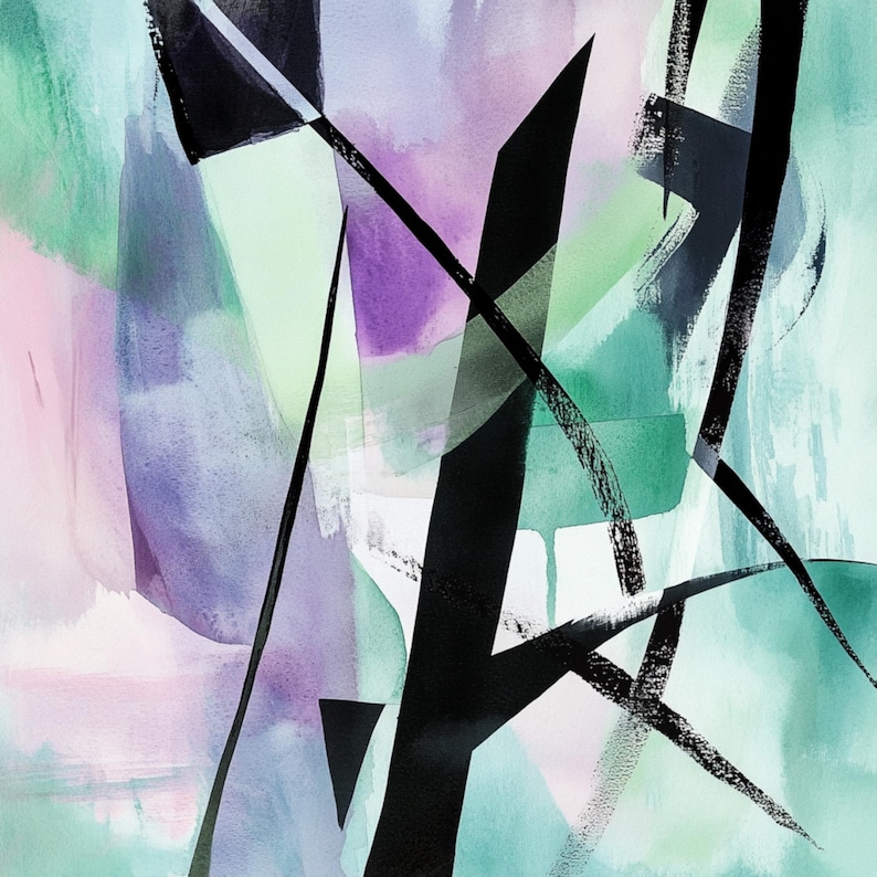 10 Printable Watercolor Abstract, Geometry Watercolor, Abstracts ...
