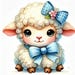10 Printable Cute Baby Sheep Clipart, Watercolor Sheep, Sheep Girl ...