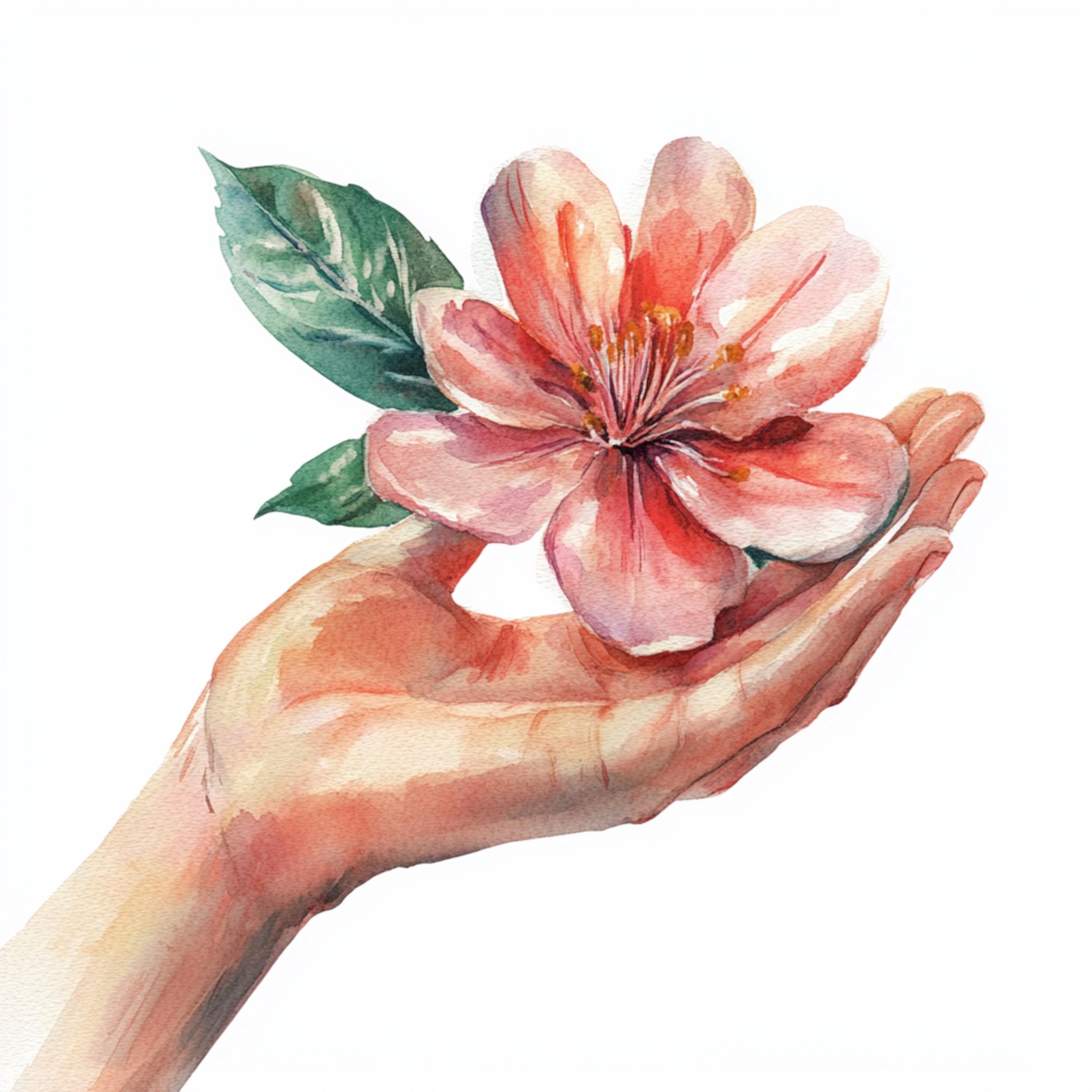 9 Printable Hand Holding Flower, Watercolor Hand, Holding Flower Hand ...
