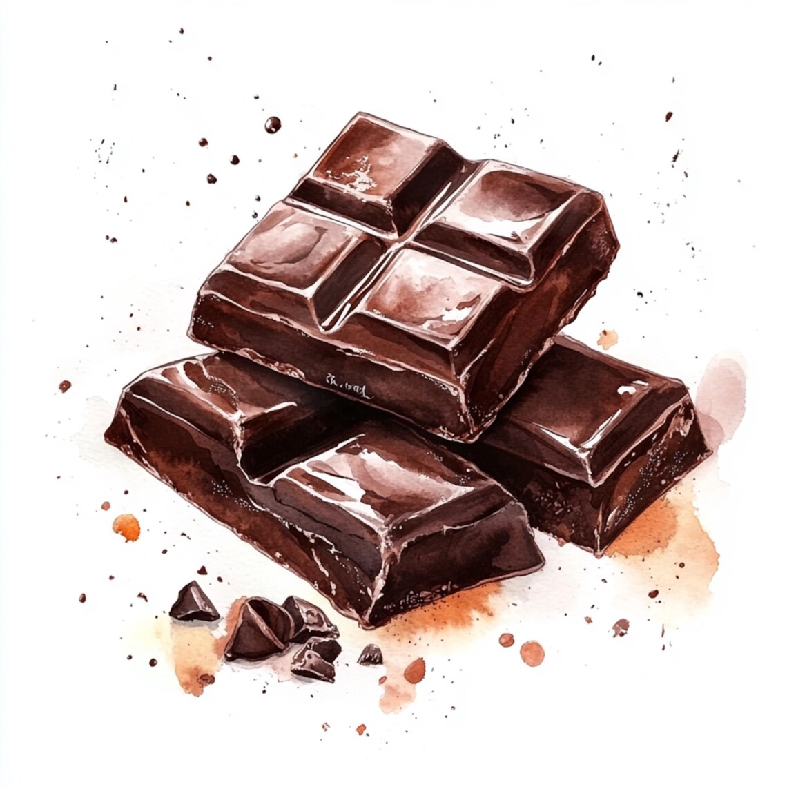 Printable Chocolate Art, Watercolor Images, Chocolate Decor, 10 Clip ...