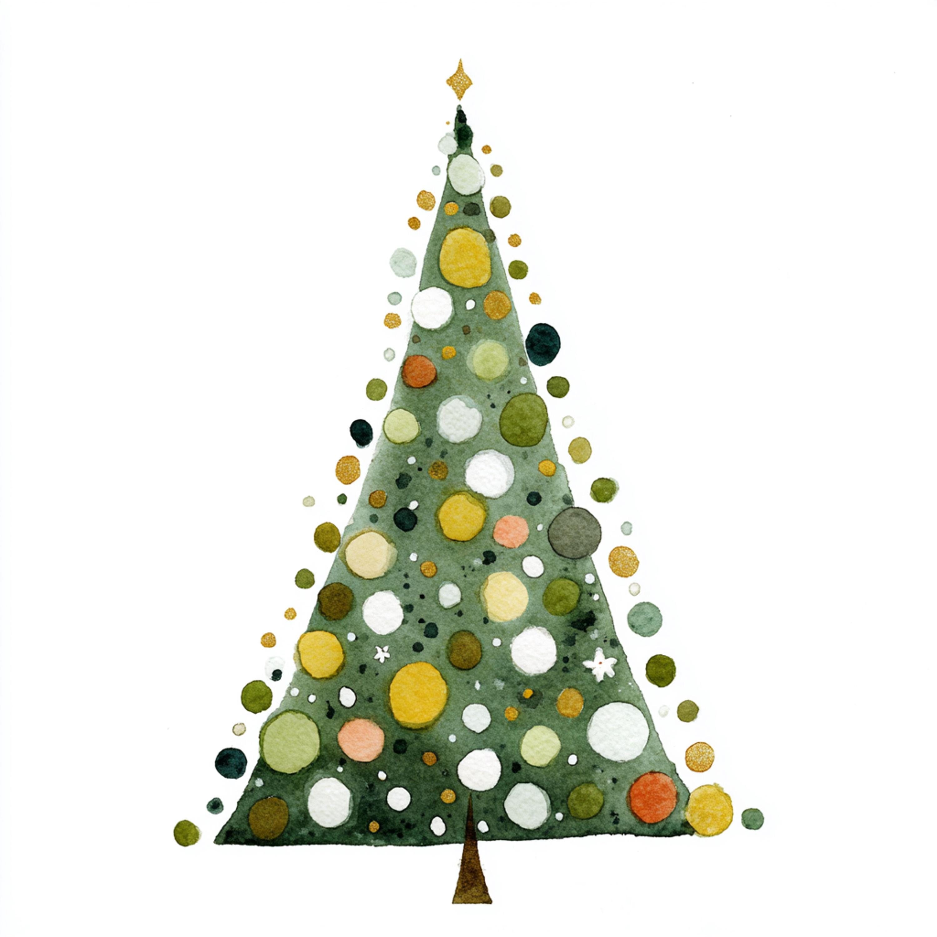 16 Printable Christmas Tree, Watercolor Abstract, Clipart JPG ...
