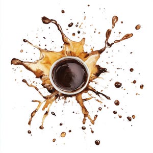 Printable Coffee Splash Art, Watercolor Images, Coffee Splash Print ...