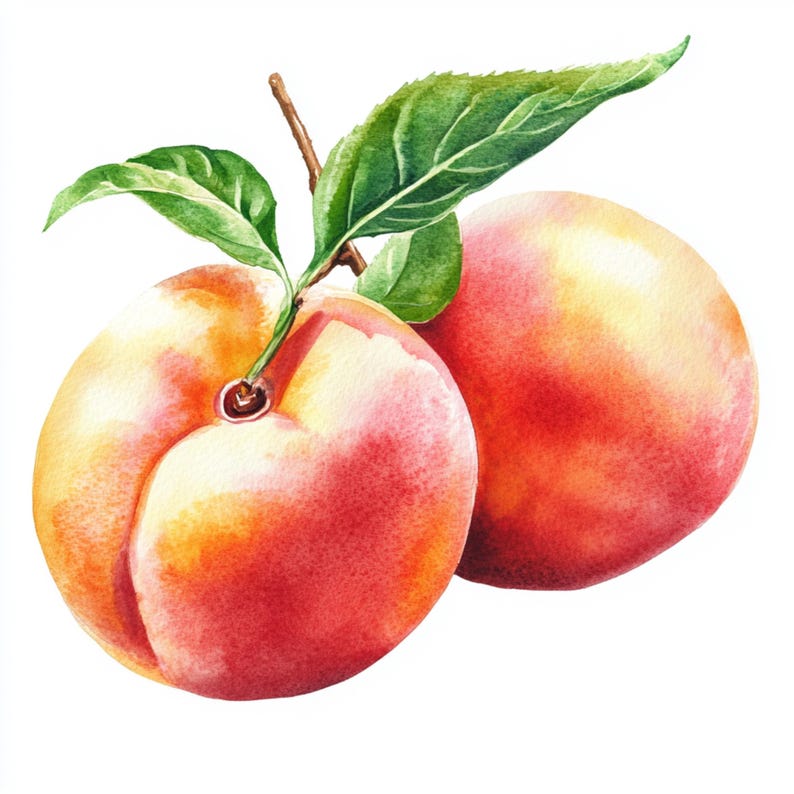 10 Printable Peaches, Watercolor Peaches, Peaches Clipart, Printable ...