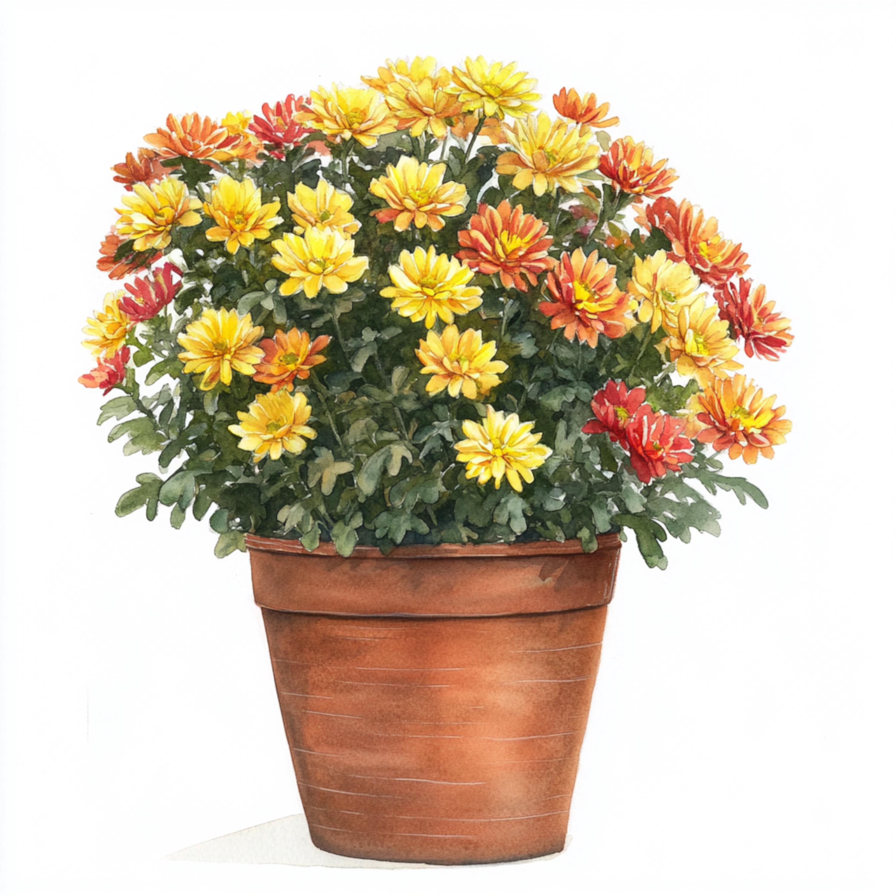 10 Printable Chrysanthemum Flower, Watercolor Chrysanthemum Art, Mum ...
