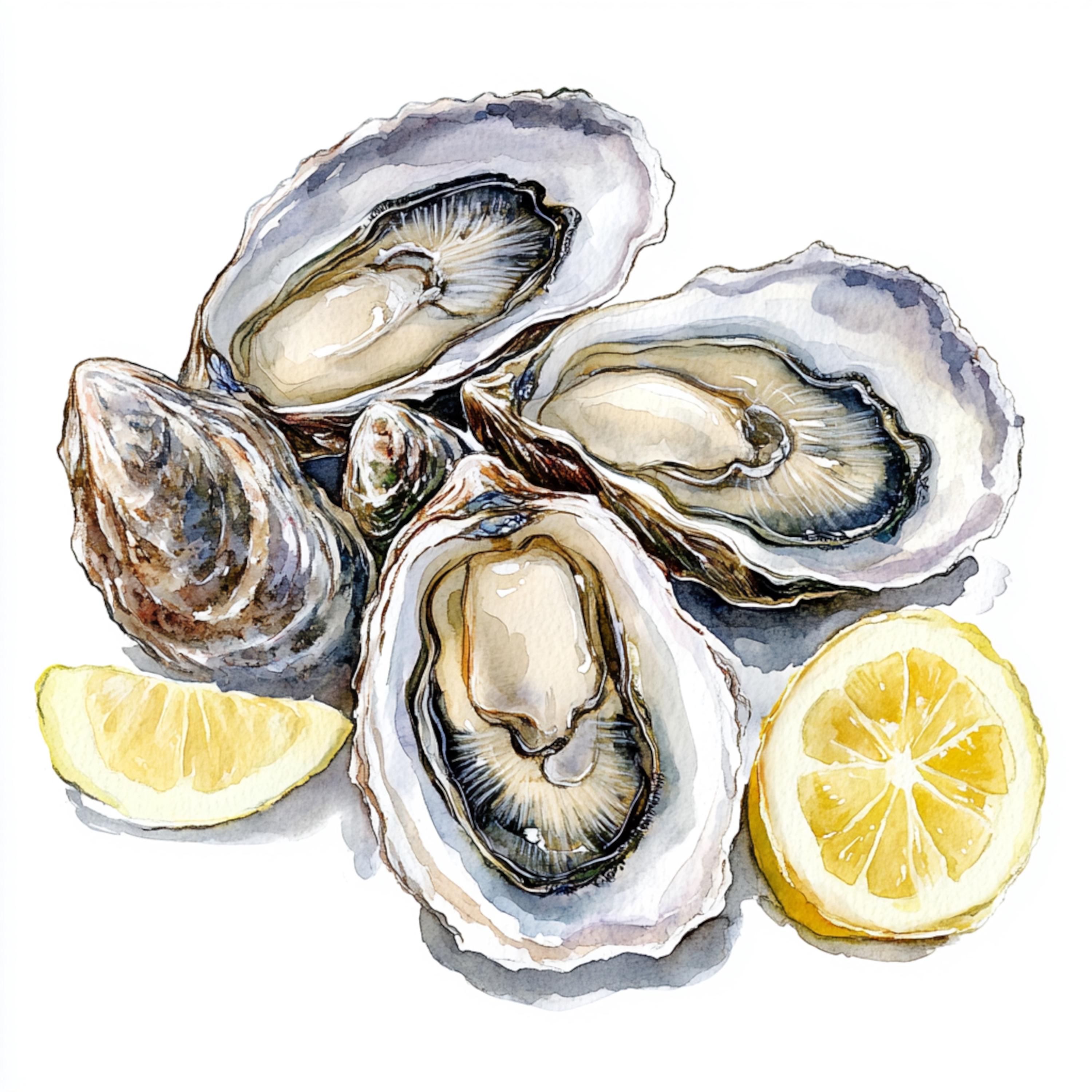 Printable Oyster Clipart, Oyster Watercolor, Nautical Clip Art ...