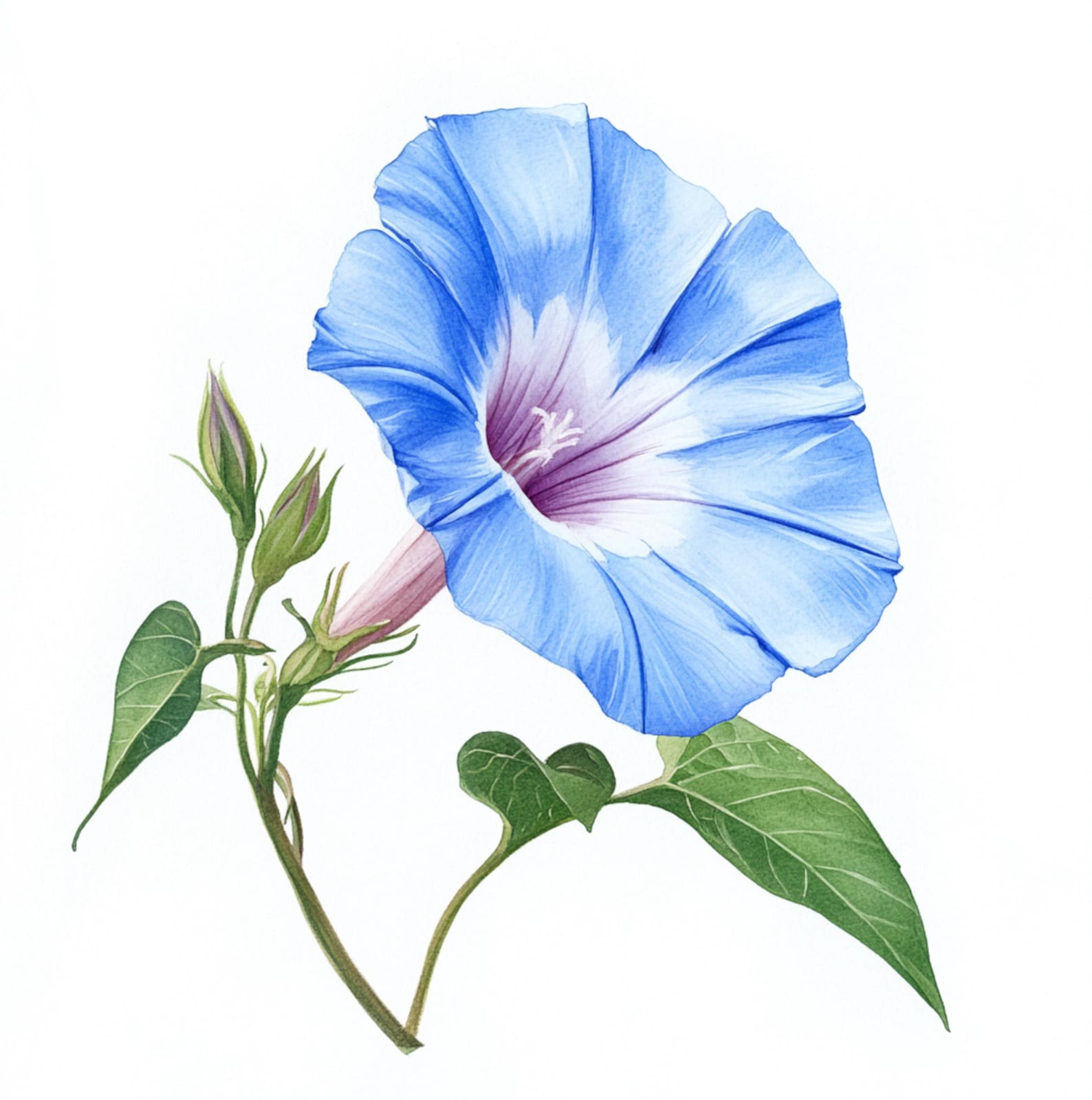 10 Printable Ipomoea, Blue Flower, Morning Glory Botanical Painting ...