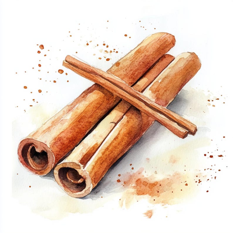 Printable Cinnamon, Watercolor Images, Cinnamon Sticks Decor, 10 Clip ...