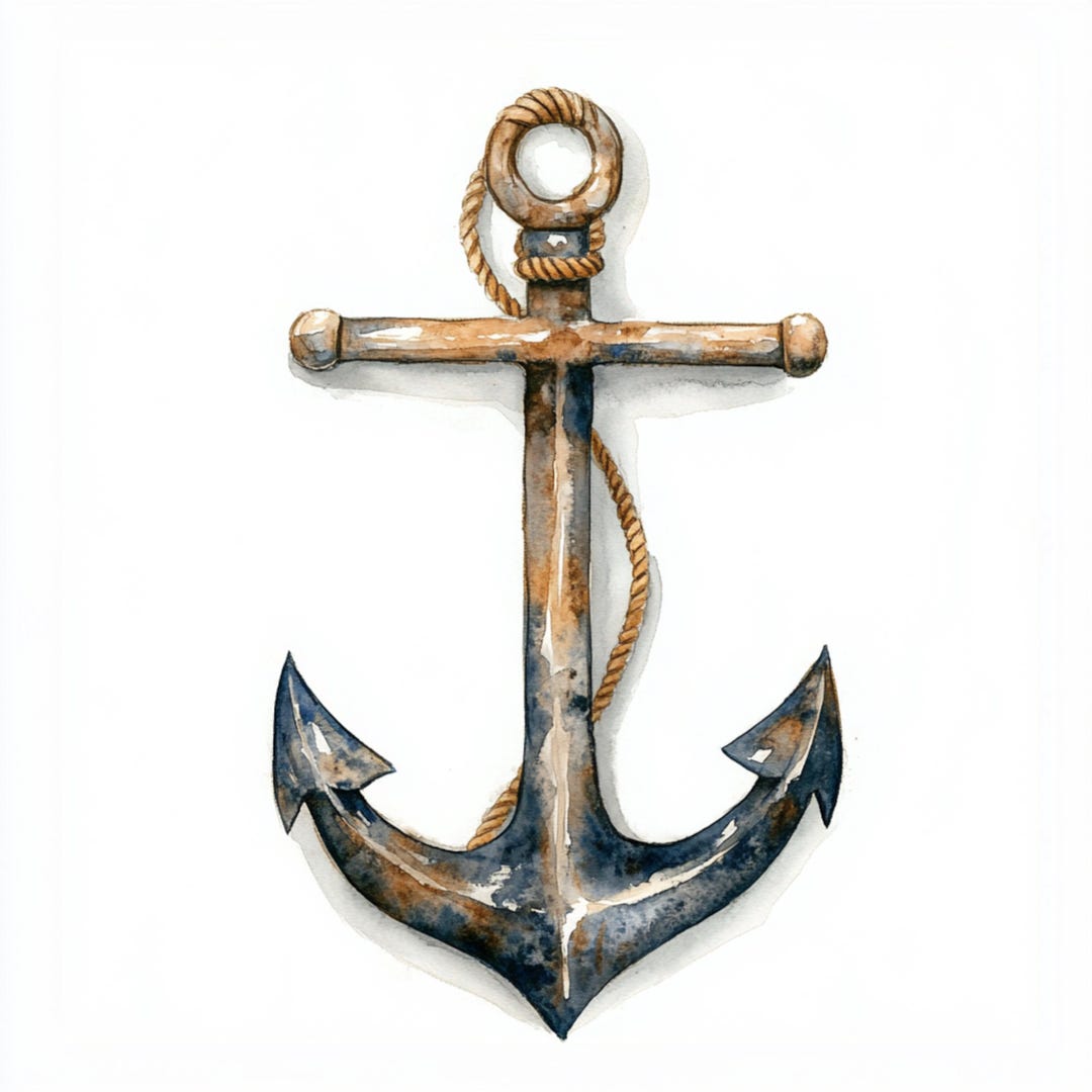 10 Printable Anchor, Watercolor Anchors, Nautical Clip Art, Anchors Art ...