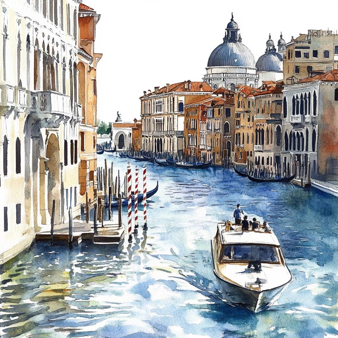 10 Printable Venice, Vintage Venice Art, European Street Painting, Cozy ...