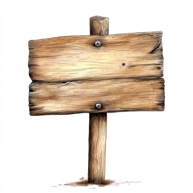 Printable Wooden Sign, Watercolor 10 Images, Wooden Sign Art, Rustic ...